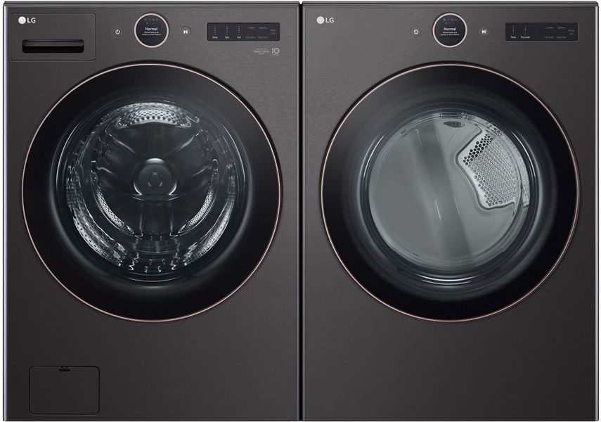 LG Black Steel Front Load Laundry Pair | Grand Appliance and TV