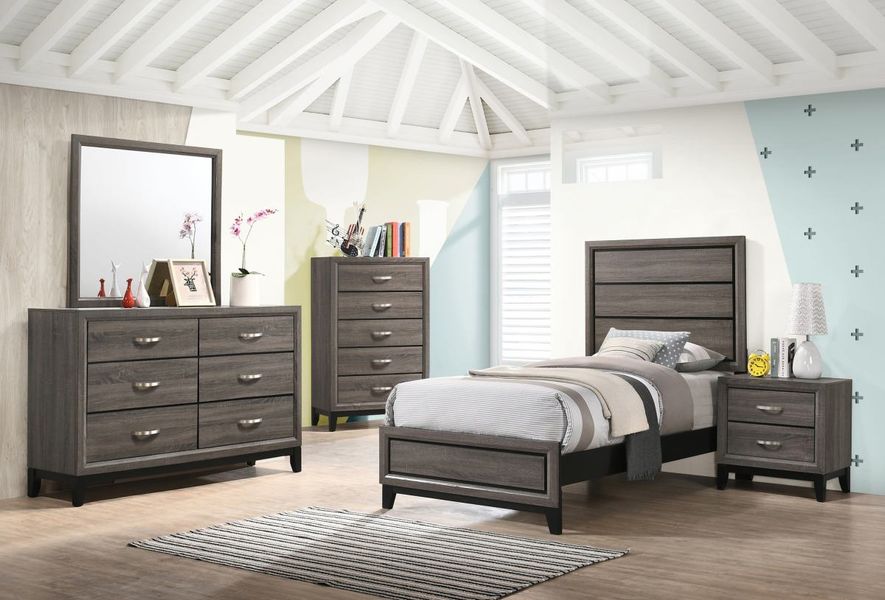 Coaster® Watson 5-Piece Grey Oak Twin Bedroom Set | Midwest Clearance ...