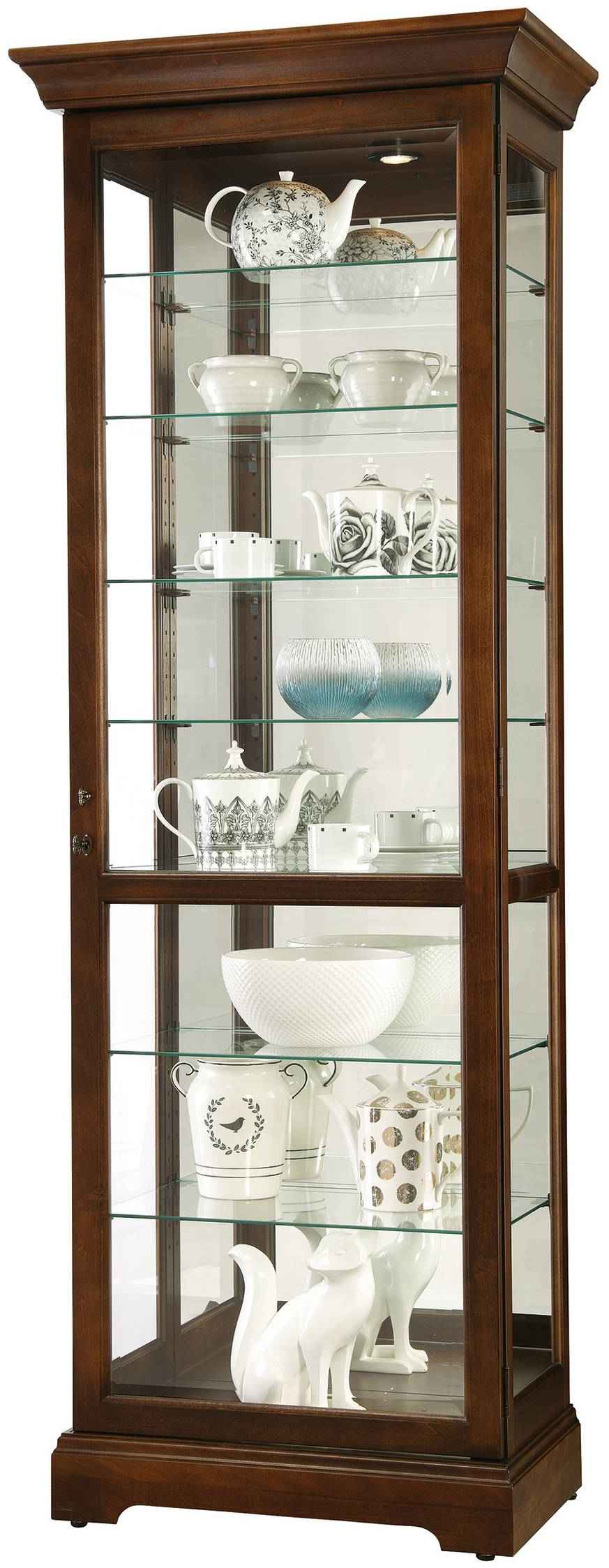 Howard Miller Chesterbrook I Cherry Bordeaux Curio Cabinet Hoelscher s Fine Furniture Appliances Electronics Floresville and Pleasanton TX