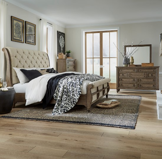 Queen size sleigh bed set store
