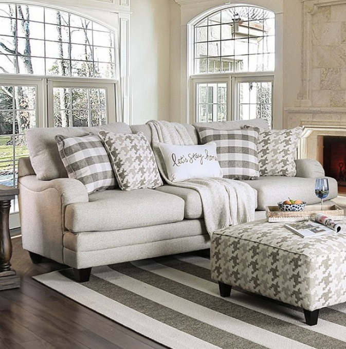 Furniture of America Christine Light Gray Sofa and Loveseat Parks Home Furnishings