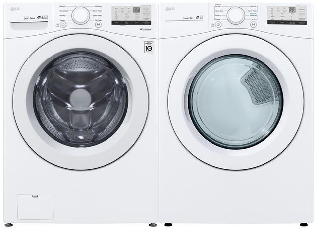 LG 3400 Series White Front Load Washer & Gas Dryer Package | Yale ...