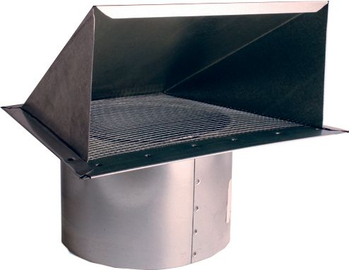 Zephyr 7" Galvanized Round Inlet Wall Cap with Bird Screen | Carmona's ...