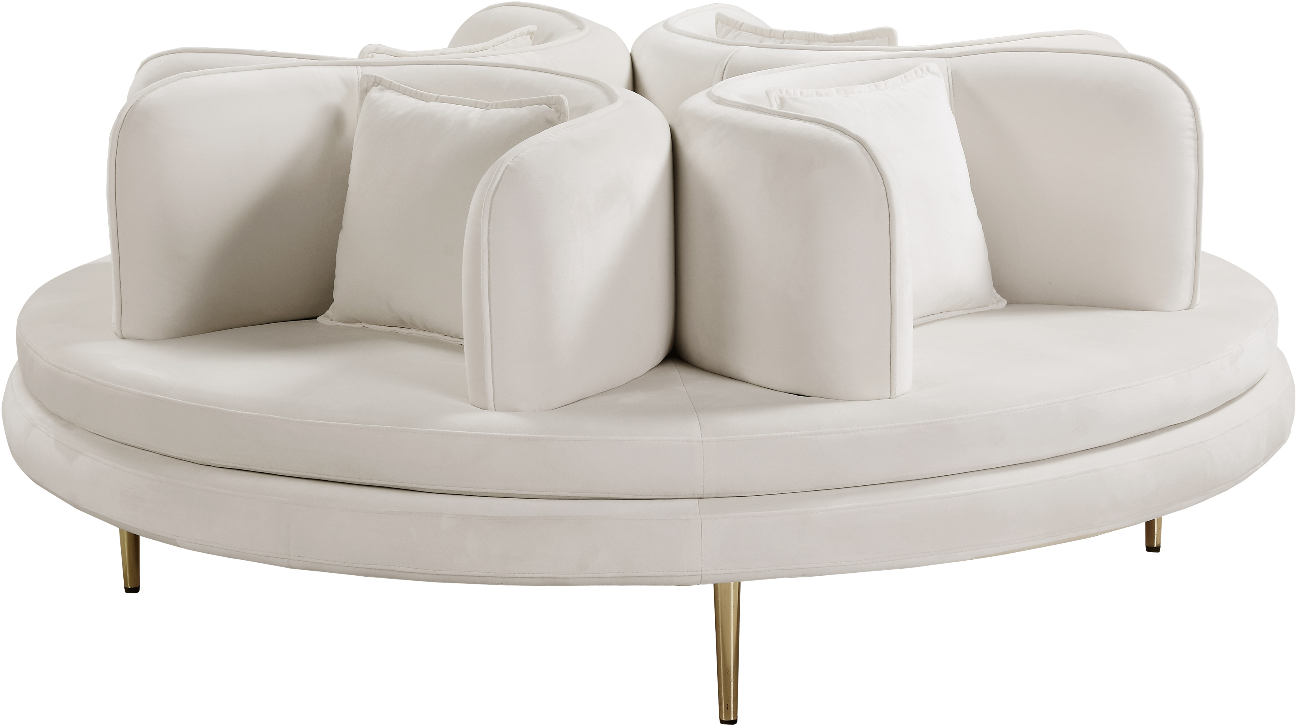Meridian Furniture Circlet Velvet Round Sofa Settee iHome Furniture