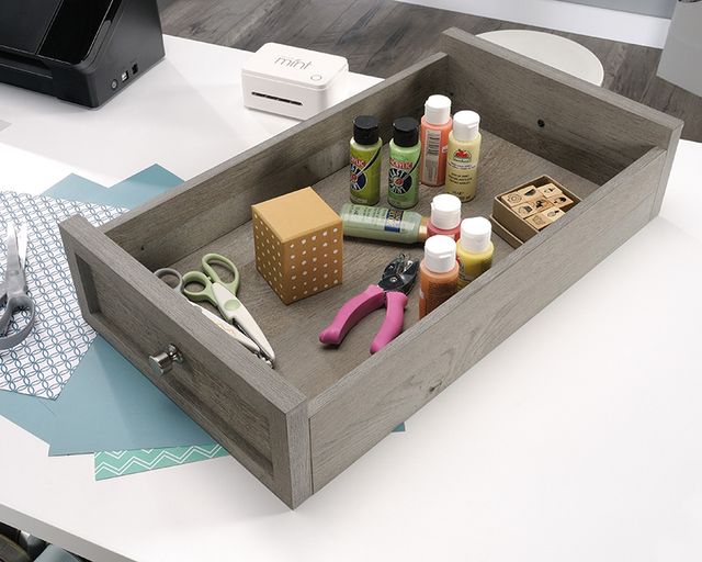 Sauder® Craft Pro Series® Mystic Oak® Work Table with White Top | Big ...