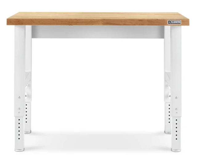 Gladiator® Workbench Brown 4' Adjustable Height Hardwood Workbench with ...
