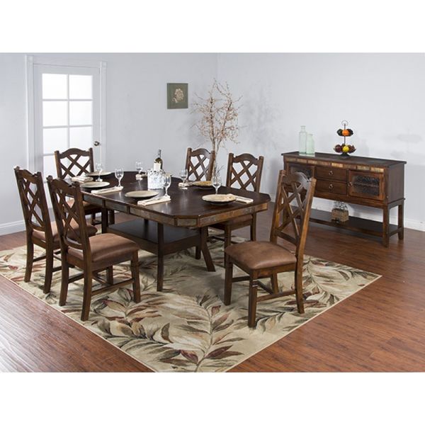 Sunny Designs Santa Fe 7 Piece Adjustable Height Dining Table and ...
