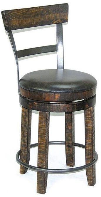 Sunny Designs™ Homestead Tobacco Leaf 24" Swivel Bar Stool With Back ...