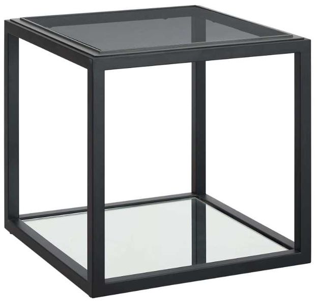 Modus Furniture Ellis Glass Top End Table with Matte Black Frame ...