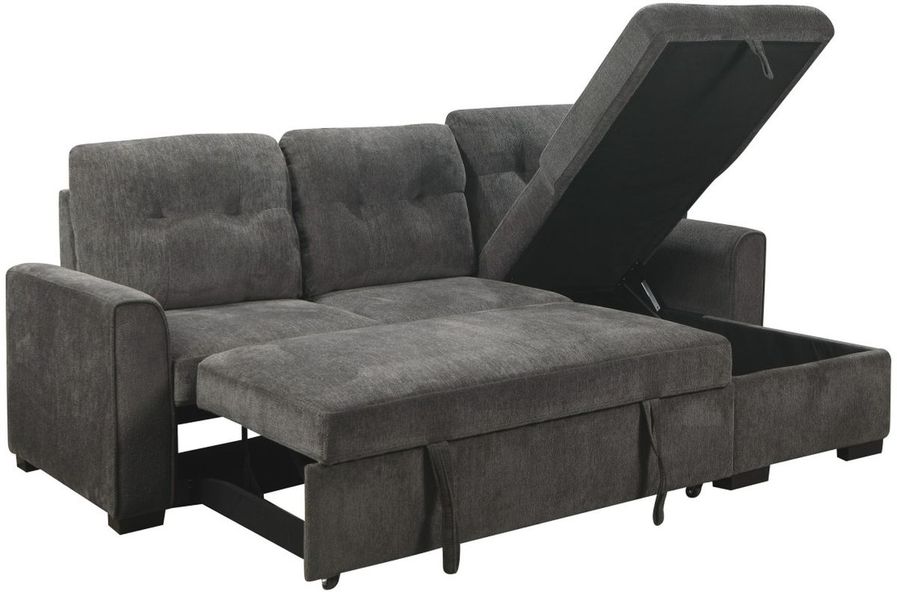 Mazin Furniture Carolina 2-Piece Dark Gray Reversible Pullout Sleeper ...