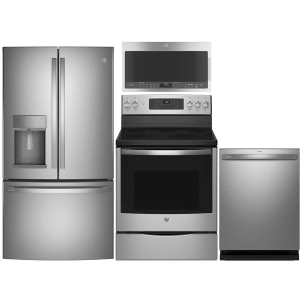 GE Profile™ 4 Piece Stainless Steel Kitchen Package | Orville's Home ...