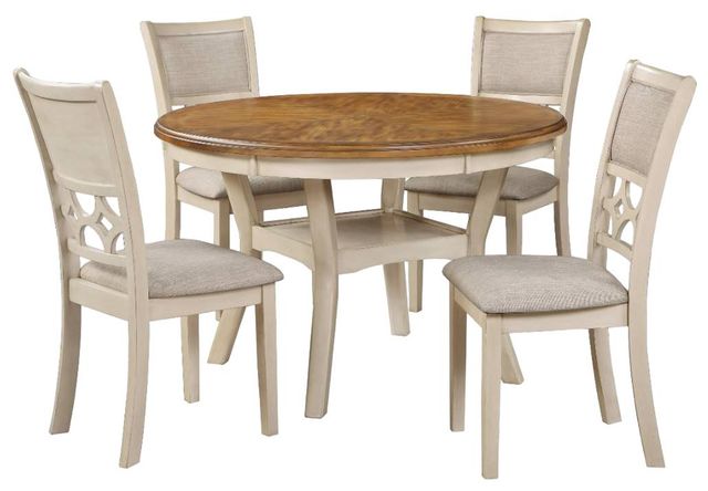 New Classic® Home Furnishings Mitchell 5-Piece Bisque/Brown Dining Set ...