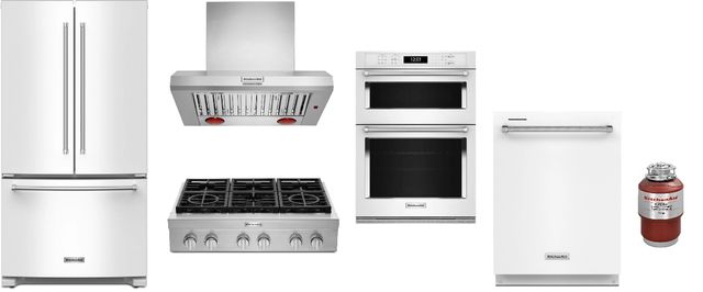 KitchenAid® 6 Piece Kitchen Package in White | Appliance Direct ...