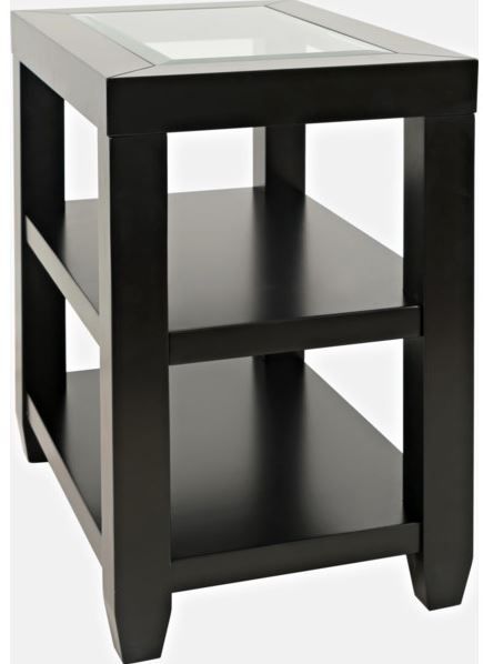 Jofran Inc. Urban Icon Black Chairside Table with Glass Top Insert ...