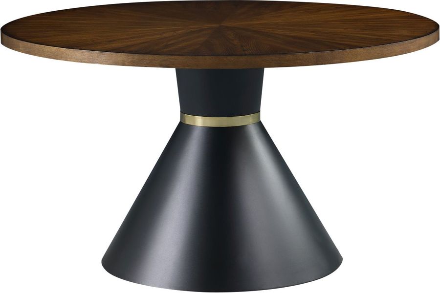 Meridian Furniture Sheridan Brown Dining Table with Matte Black Base ...
