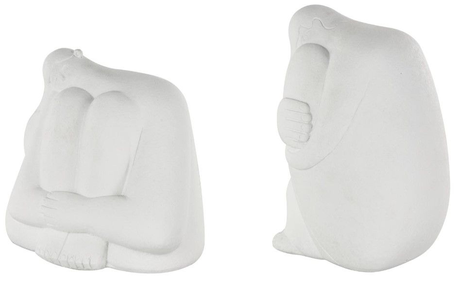 Deco Marche 2-Piece White People Tucked Sitting Position Sculpture Set ...