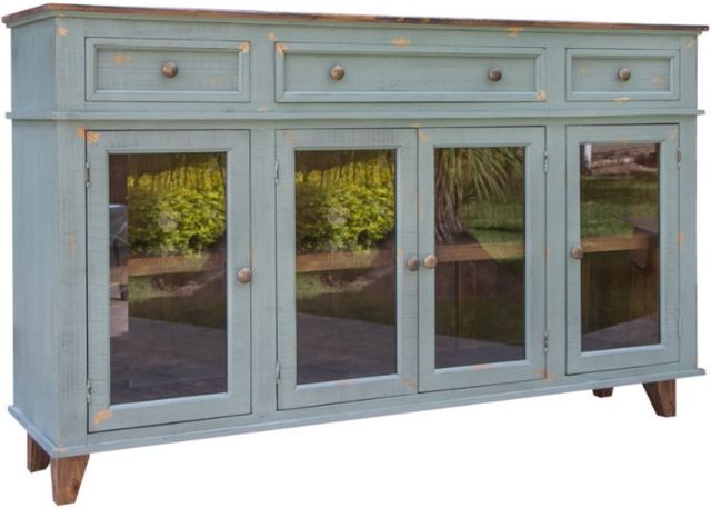 International Furniture Direct Toscana Brown/Sage Green Console ...