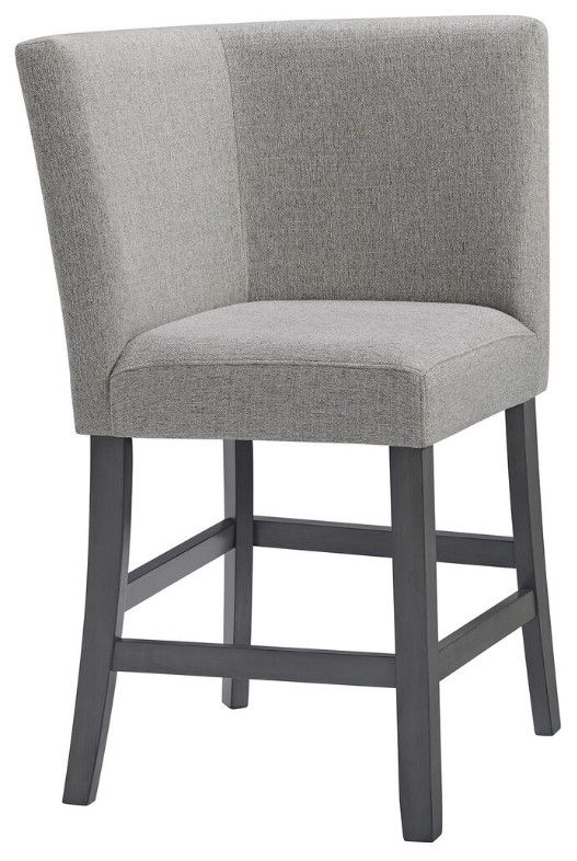 Elements International Seneca Grey Counter Height Dining Corner Bench ...