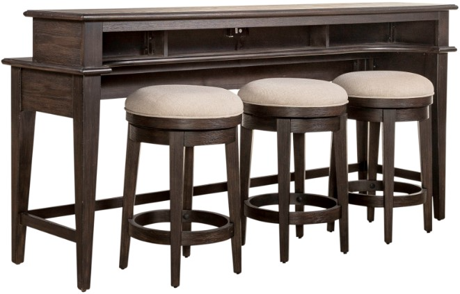 Liberty Furniture Mill Creek 4 Piece Cream Peppercorn Bar Dining Table Set