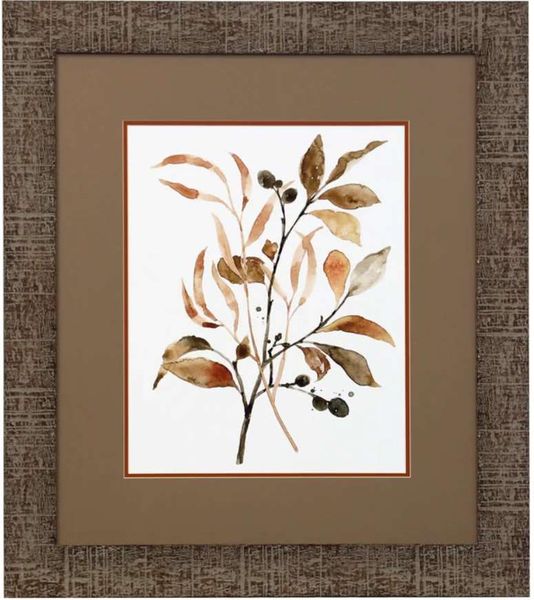 StyleCraft Preserved Autumn Leaves Brown/Taupe/White Wall Art | Fischer ...