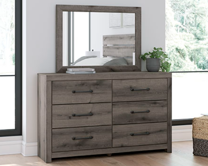 Signature Design by Ashley Graystorm Brown Gray Dresser and Mirror Simply Sleep Better Rapid City SD