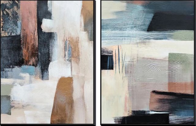 Classy Art 2-Piece Style 3 Hand Painted Textured Wall Art Set | Fischer ...