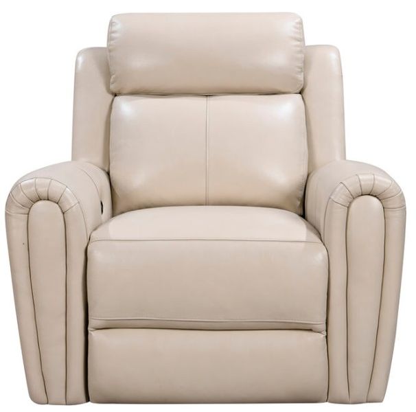 Leather Italia™ Royce Jonathan Cream Power Glider Recliner | Young's ...