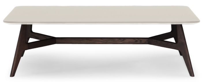 Natuzzi Editions Plettro White/Brown Ash Rectangular Coffee Table ...