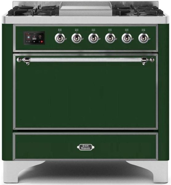 Ilve® Majestic II Series 36" Emerald Green Freestanding Dual Fuel ...