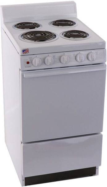 Premier Peerless 20" White Freestanding Electric Range | Douglass Appliance