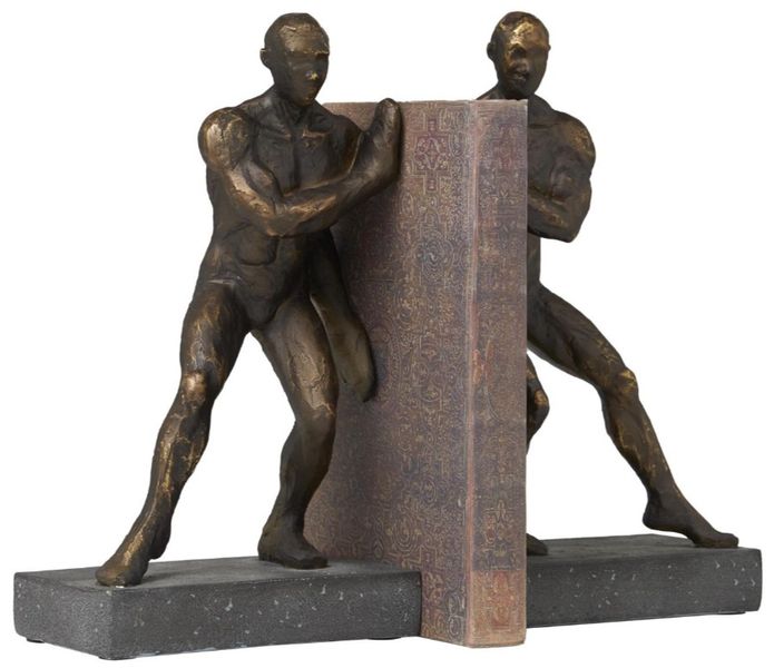 Deco Marche 2-Piece Bronze Polystone People Decorative Bookends Set ...