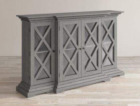 Jofran Inc. Carrington Gray Small Breakfront Cabinet Price Point Furniture Madison TN Murfreesboro TN Lebanon TN