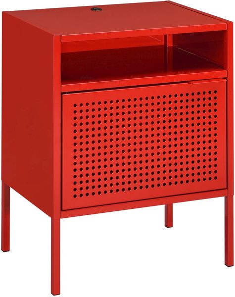 Elements International Ember Red Nightstand | Bob Mills Furniture