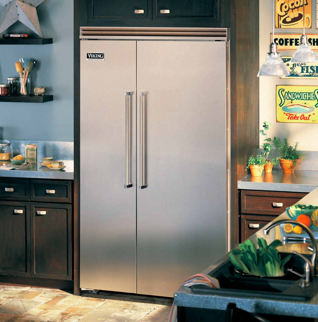 Viking Professional 5 Series 48 in. 29.1 Cu. Ft. Stainless Steel Built In Side by Side Refrigerator Stewart s TV Appliance