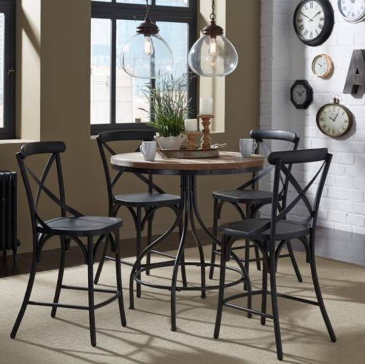 Distressed black metal chairs store