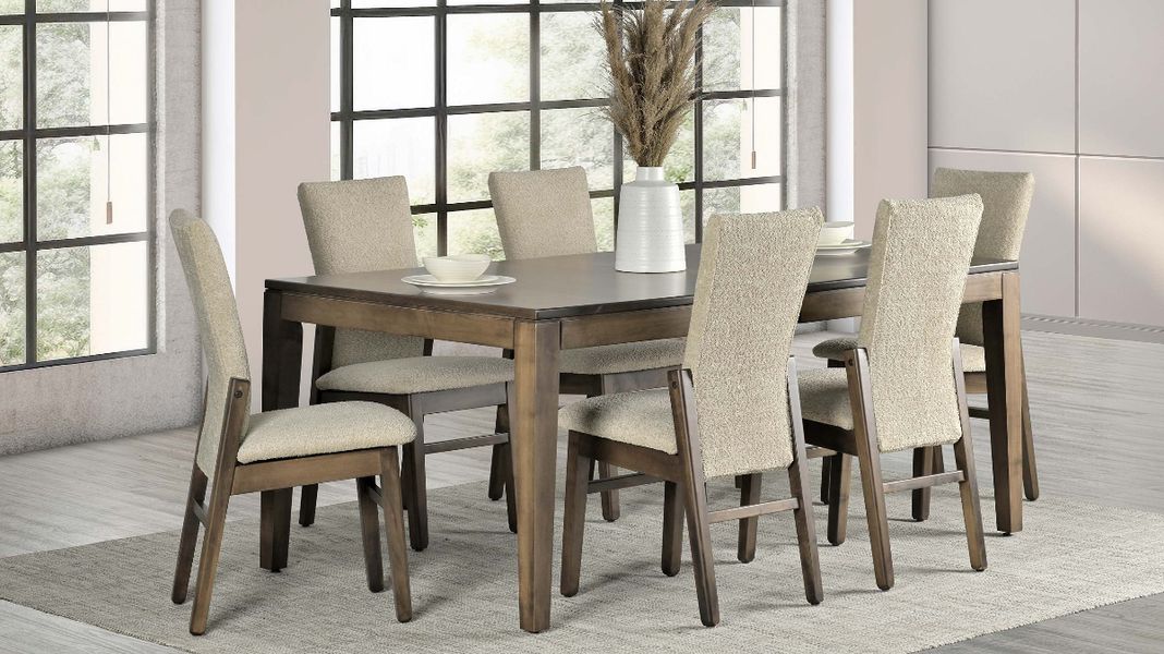 Country View Woodworking Elm & Brown Maple 7 Piece Dining Set | Fischer ...