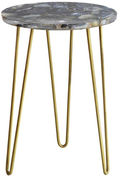 Crestview Collection Westwood Bengal Manor Blue Agate Top Accent Table ...