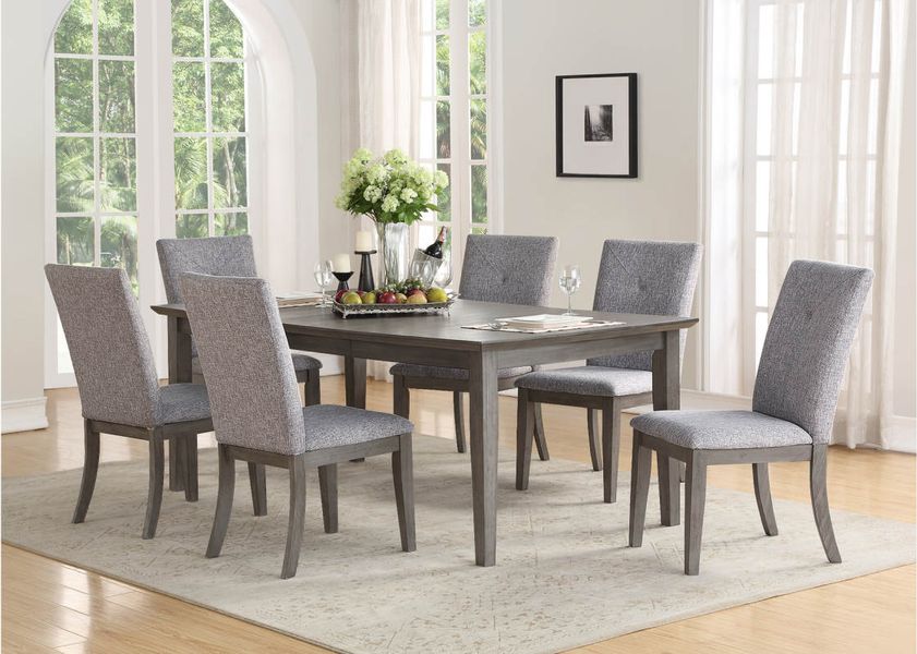 Mazin Furniture Felicity 7-Piece Grey/Light Grey Dining Set | Halton ...