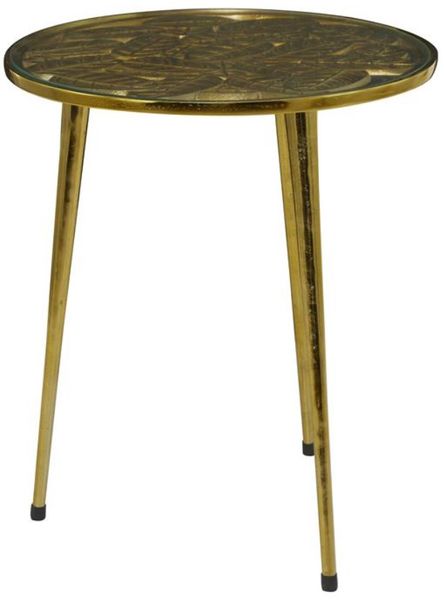 Deco Marche Glass Top 20'' Accent Table with Gold Base | Fischer ...