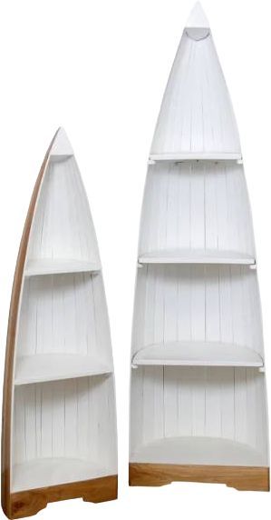 Stylecraft 2-Piece Natural/White Canoe Bookcase Set | Fischer Furniture ...