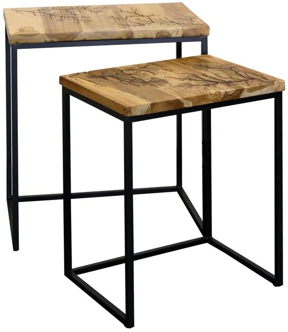 StyleCraft 2-Piece Black/Brown Winter Side Table Set | The Cleveland ...