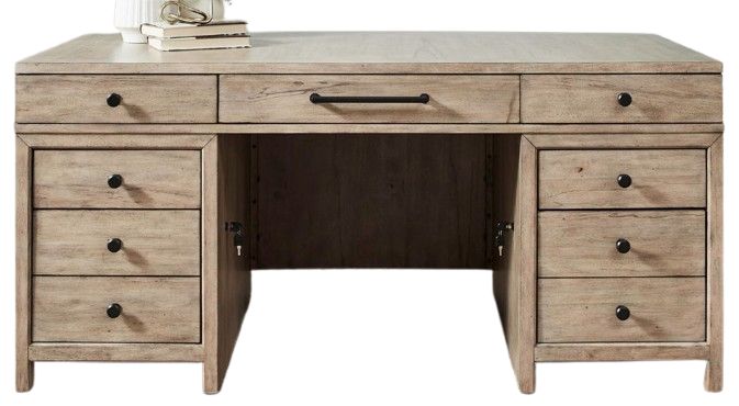 Liberty Furniture Proximity Place 2-Piece Barley Buff Jr Executive Desk ...