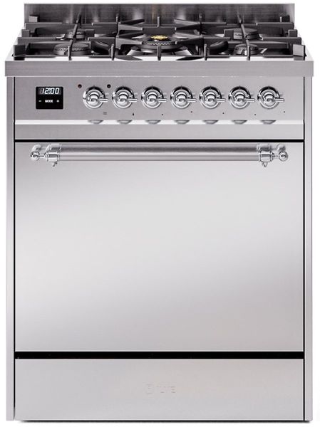 Ilve® Nostalgie II Series 30" Stainless Steel Pro Style Dual Fuel Range ...
