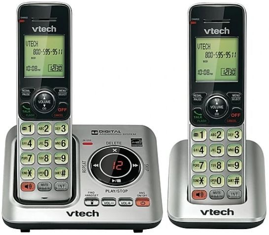 Vtech 2 Handset Cordless Digital Answering System with Caller ID/Call ...