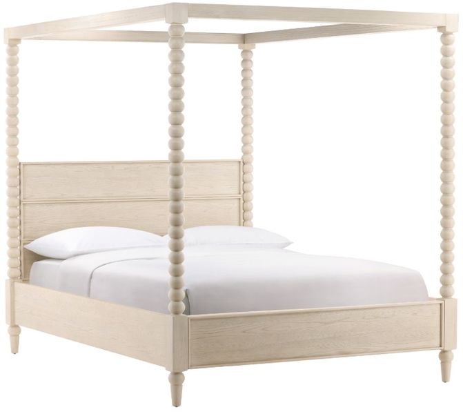Dovetail Furniture Marcellina Whitewash King Poster Bed | Furniture Time