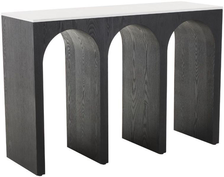 UMA Enterprise White Arched Cutout Console Table with Black Base ...