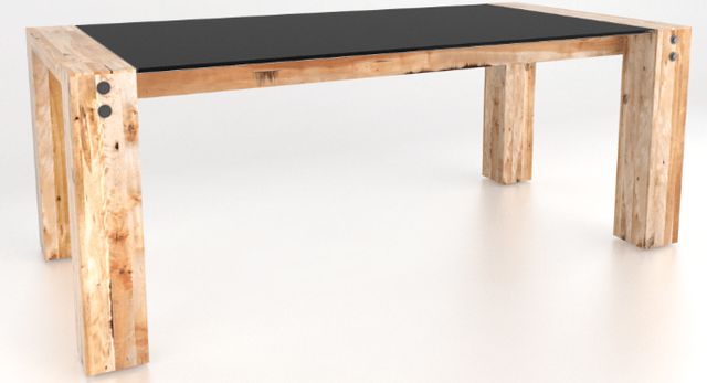 Canadel Customizable Loft Glass Top Rectangular Table with Natural ...