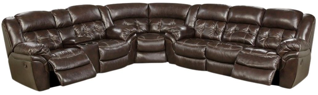 HomeStretch Cheyenne Whiskey 3-Piece Manual Reclining Sectional ...