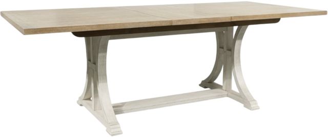Benchcraft® Shaybrock Brown Dining Extension Table with Antique White Base | Midwest Clearance ...