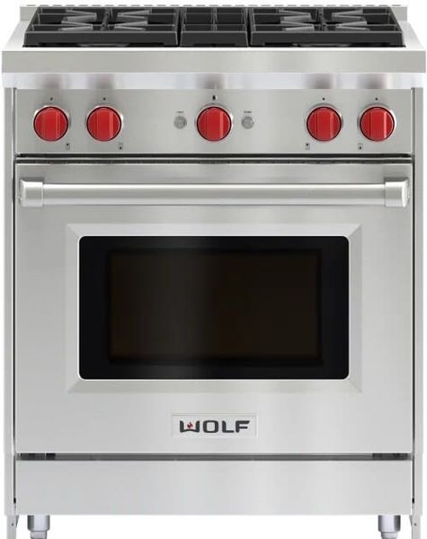 Wolf® 30" Stainless Steel Pro Style Natural Gas Range | Aztec Appliance ...